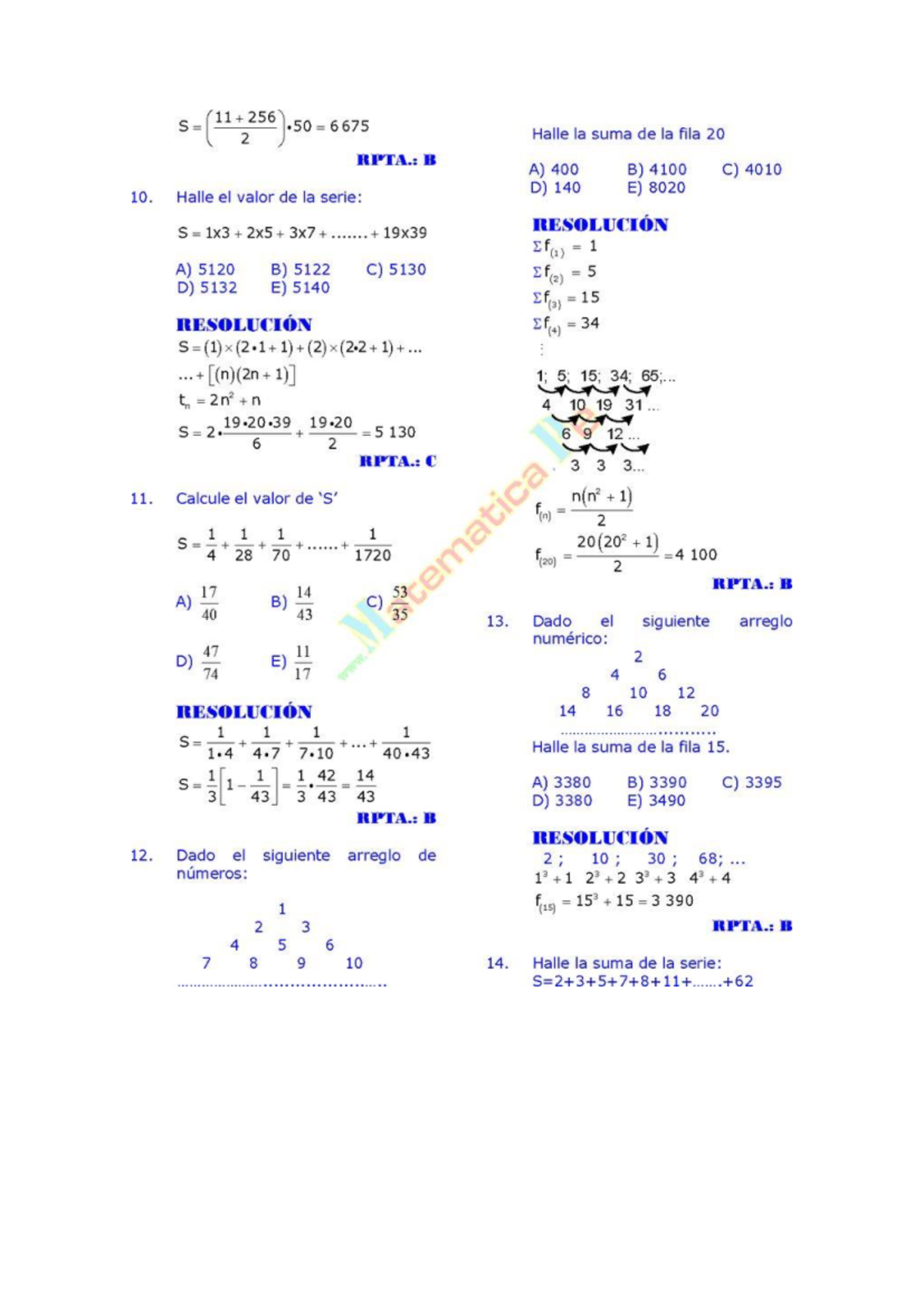 S 11 2 Resolución de Sumas y Series en Matemáticas - Studocu