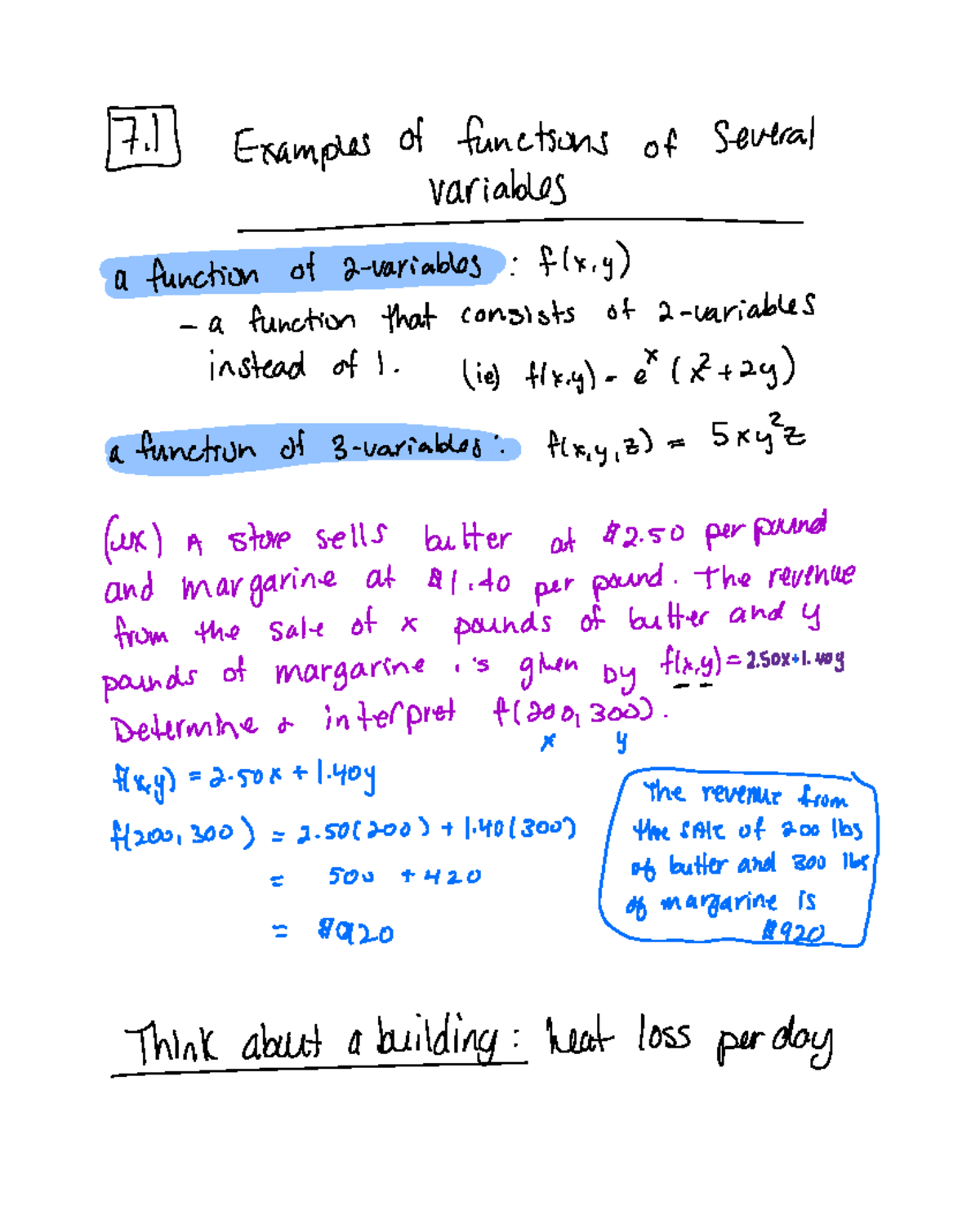 Functions of Several Variables - Examples and Applications (MATH ...