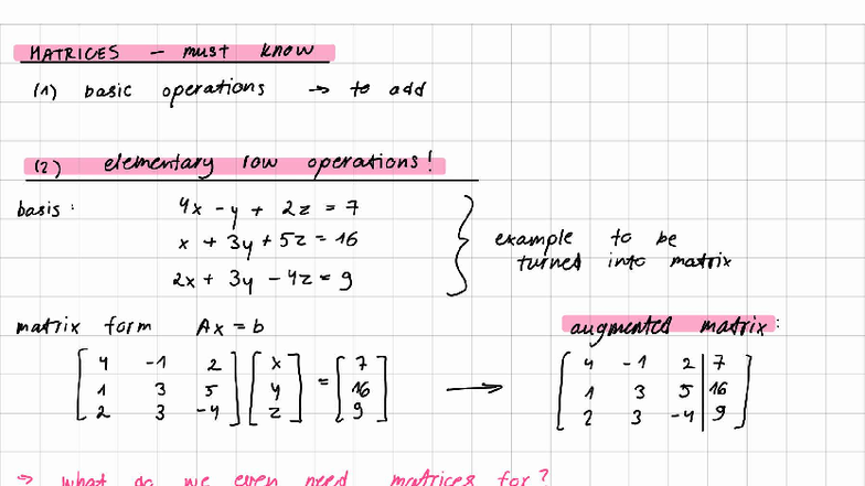 MATH 101: Essential Matrix Concepts and Techniques - Studocu