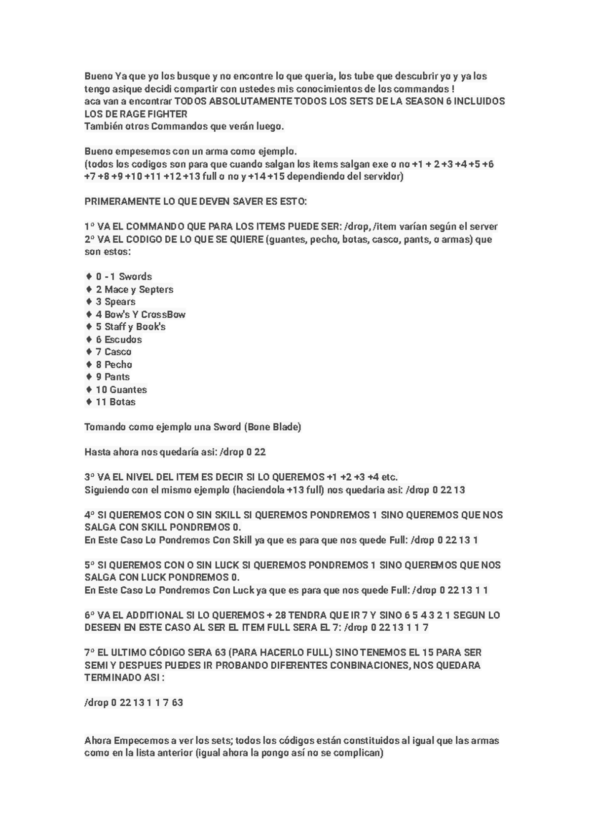 PARA Admin - CODIGOS COMANDO DE MU - Bueno Ya que yo los busque y no ...