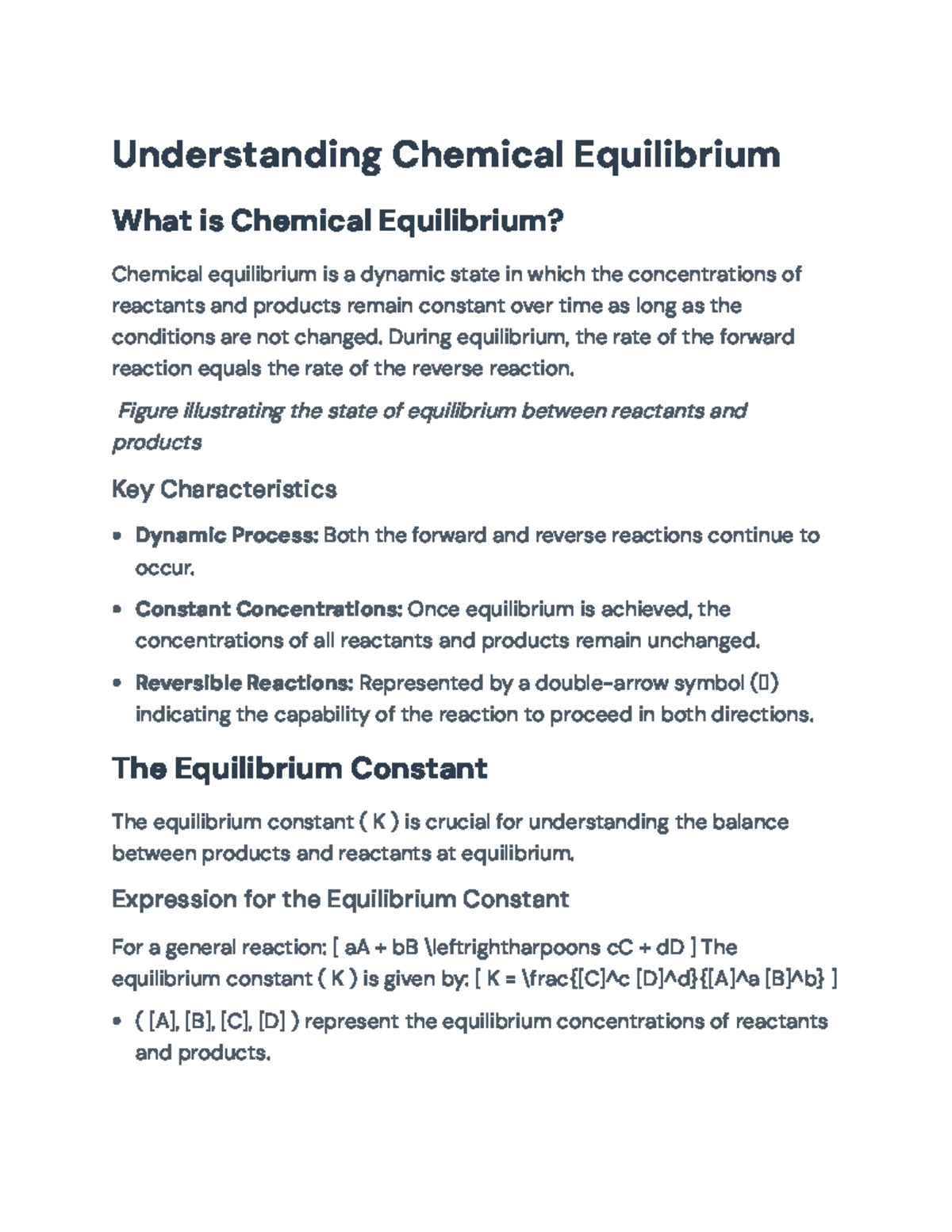 Understanding Chemical Equilibrium and Its Applications in Chemistry ...