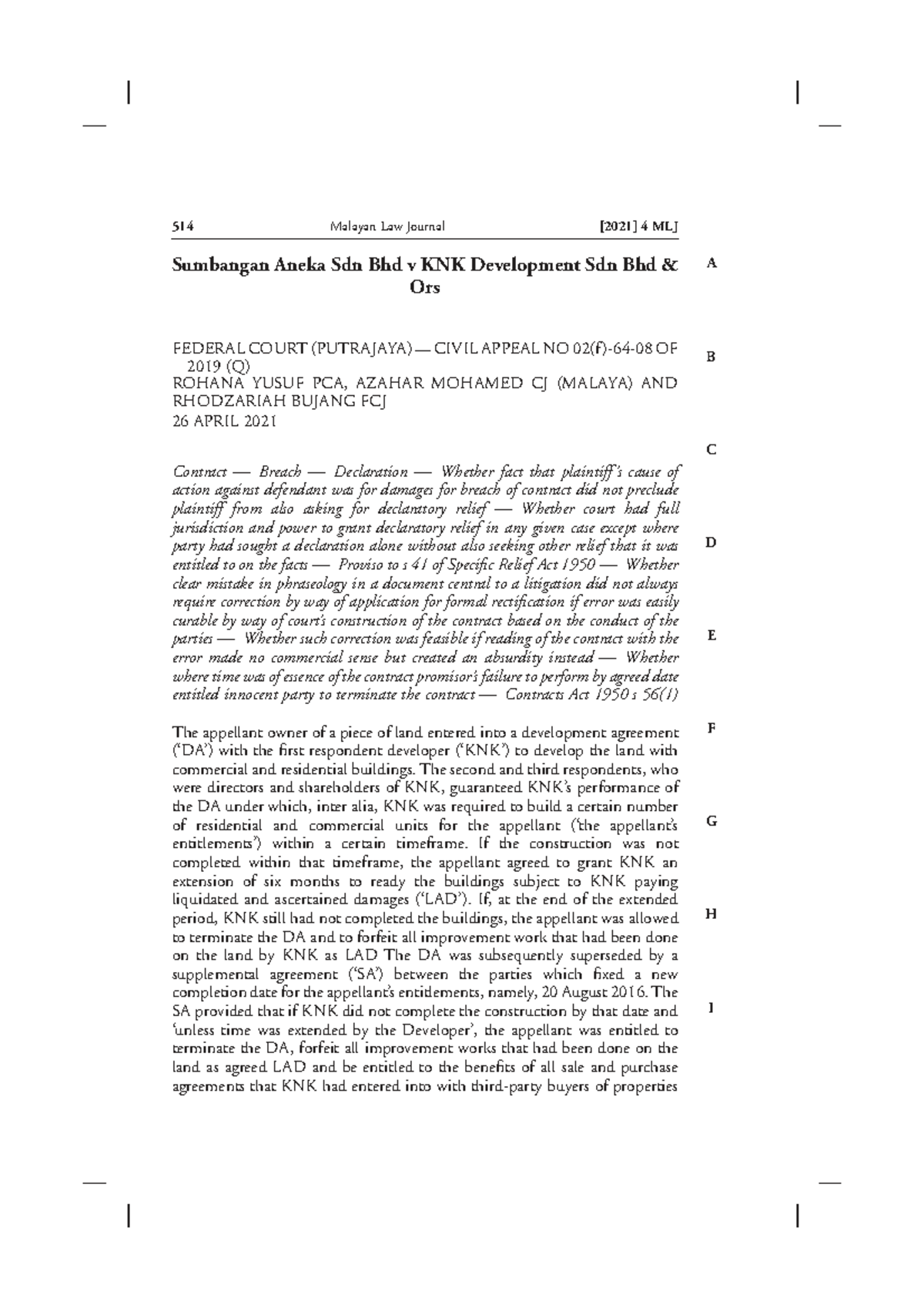 Case Study: Sumbangan Aneka Sdn Bhd v KNK Development Sdn Bhd & Ors ...