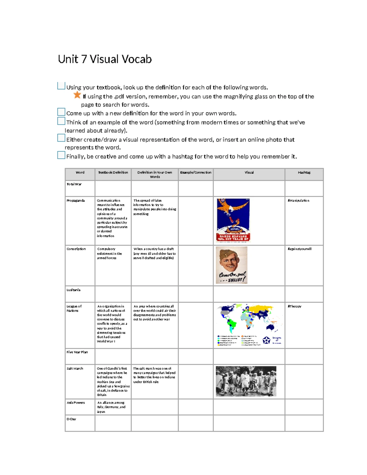Unit 7 - Analyzing WWI Propaganda: Posters and Their Impact - Studocu