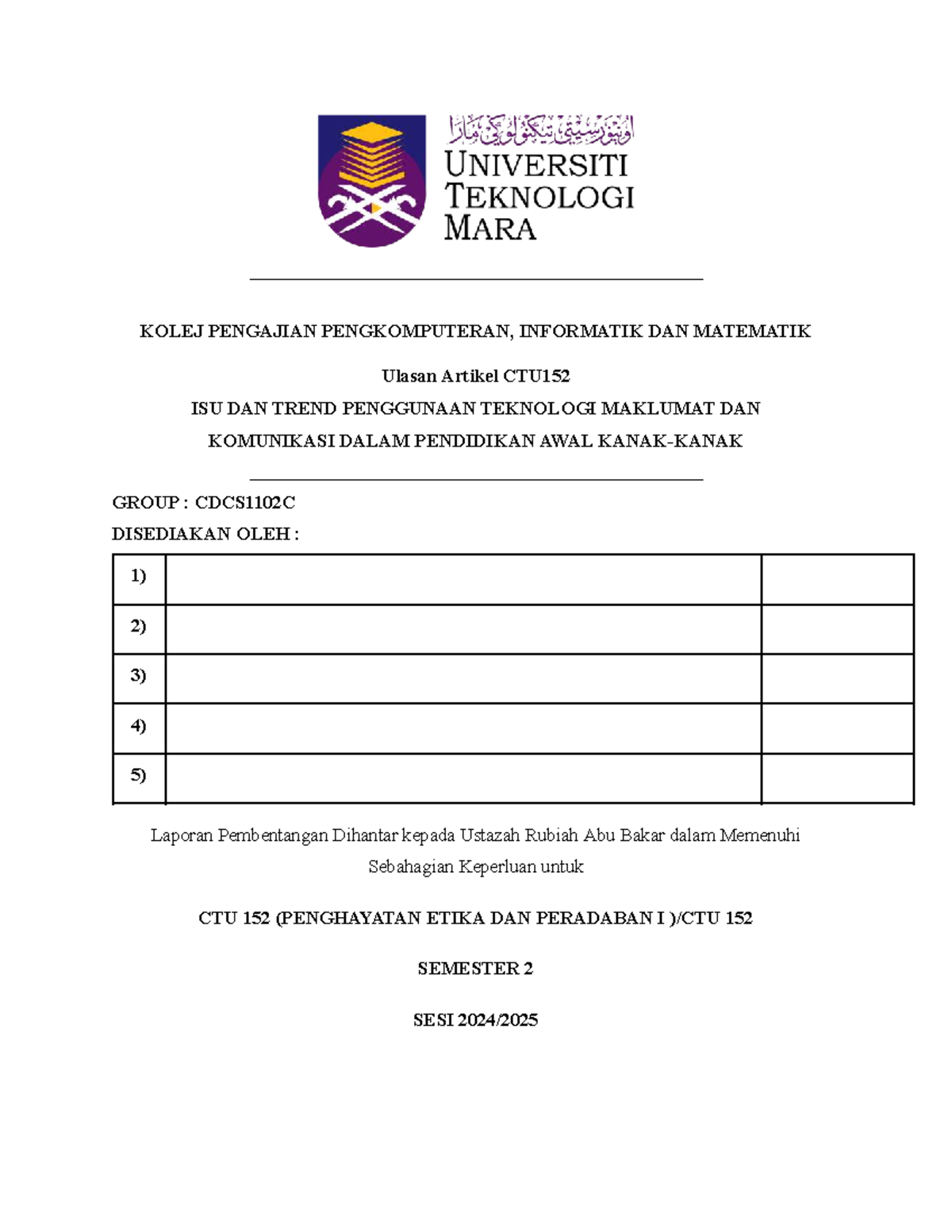 CTU152 Ulasan Artikel: Isu dan Trend Penggunaan ICT dalam Pendidikan ...