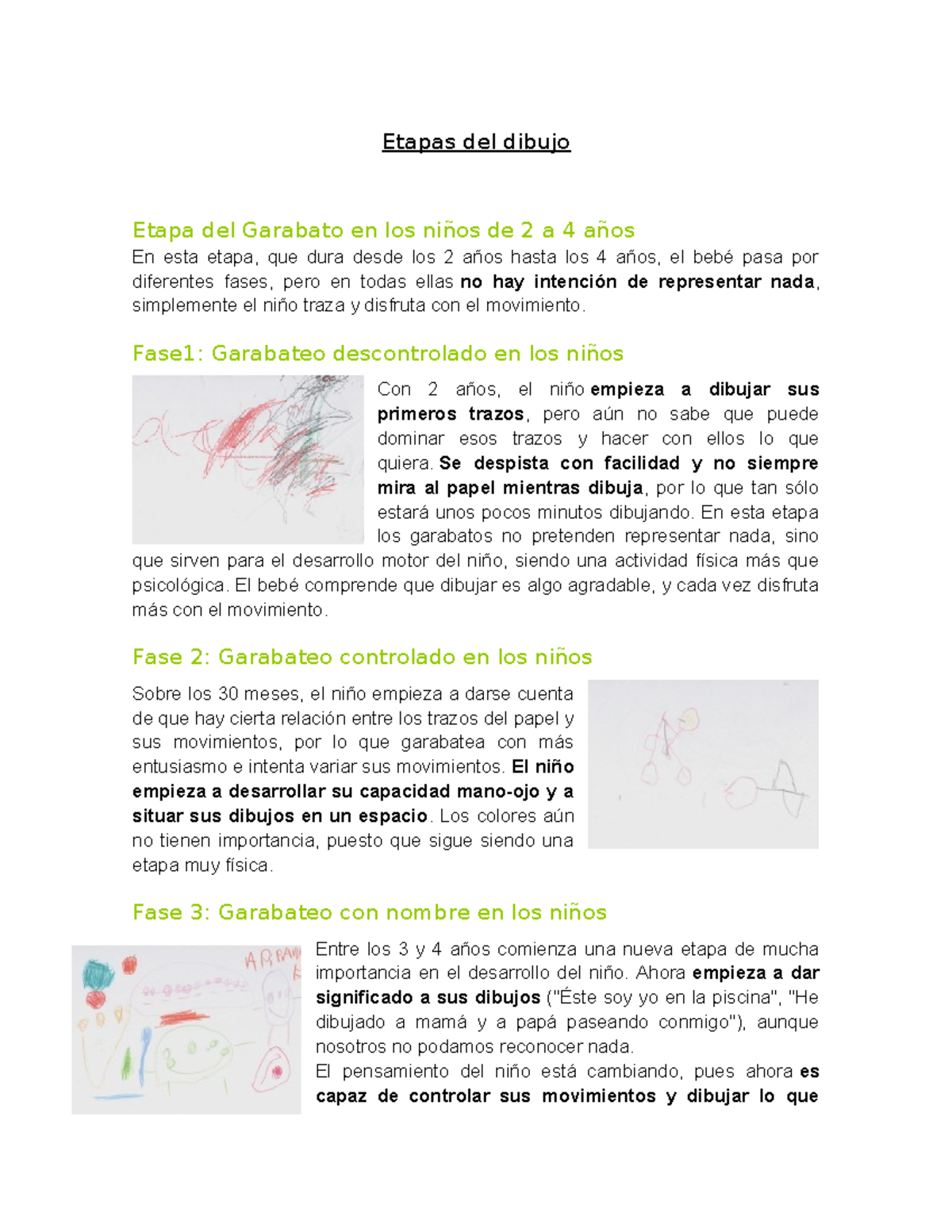 Etapas del dibujo - Etapas del dibujo Etapa del Garabato en los niños ...