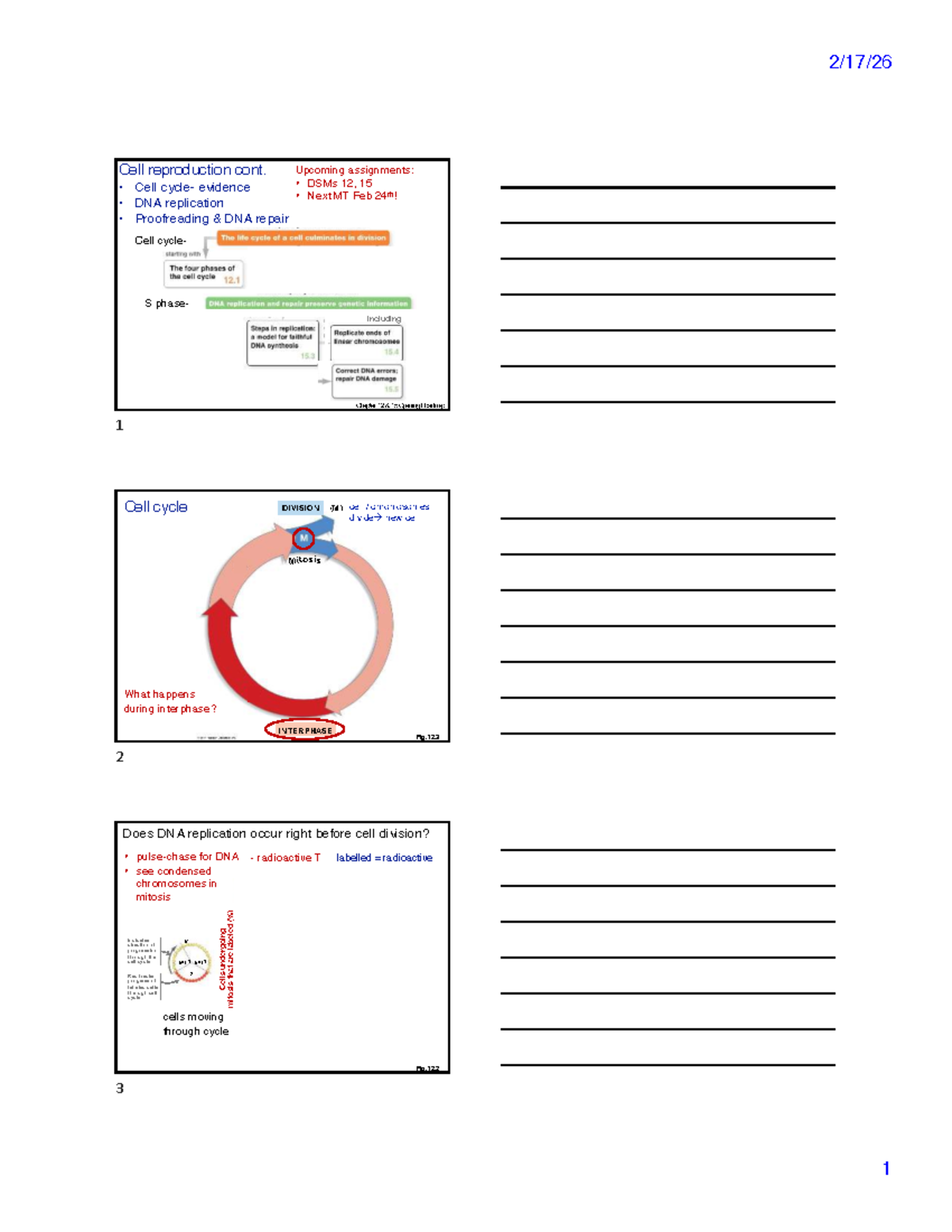 Lecture Notes: Cell Reproduction and DNA Replication - Studocu