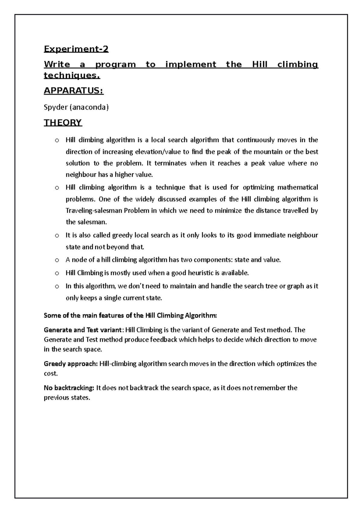 NNAI - practical file - Experiment- Write a program to implement the ...