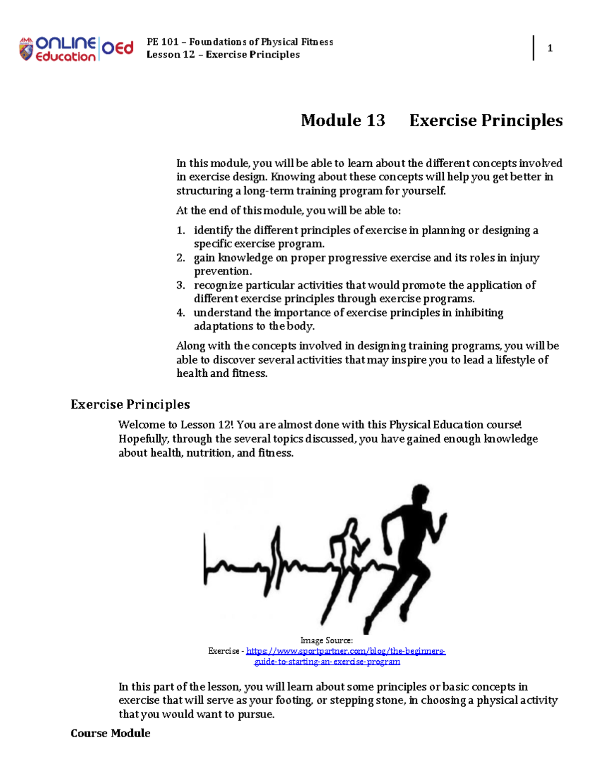 23453 PHYED 6101 (Physical Fitness) Module 13 - Lesson 12 – Exercise ...