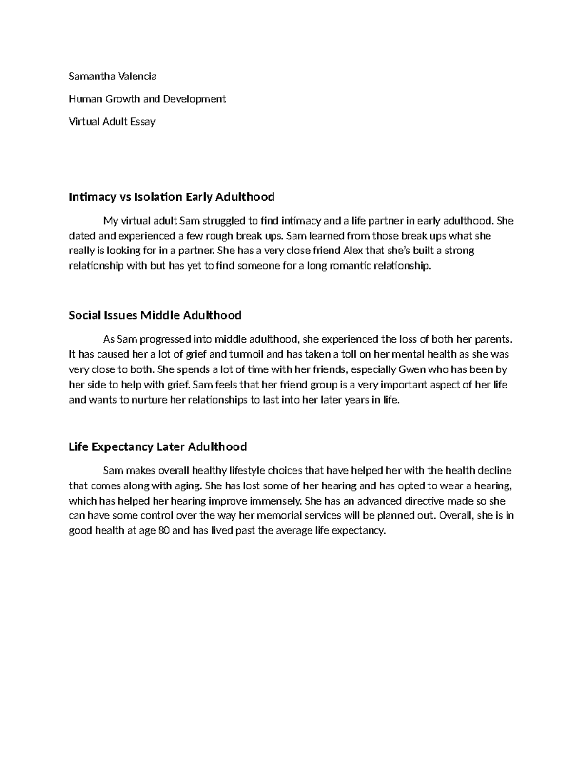 HGD 101: Virtual Adult Essay on Intimacy, Social Issues, and Aging ...