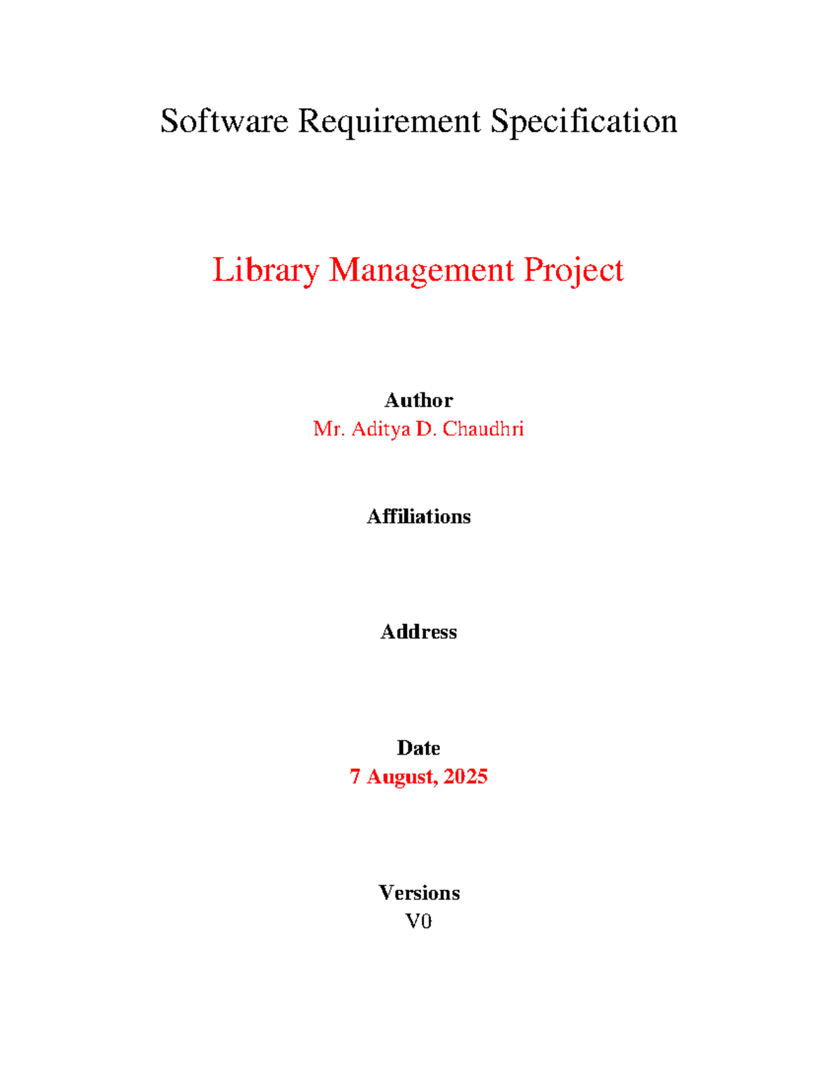 Library Management System SRS - SAL College Project - Studocu