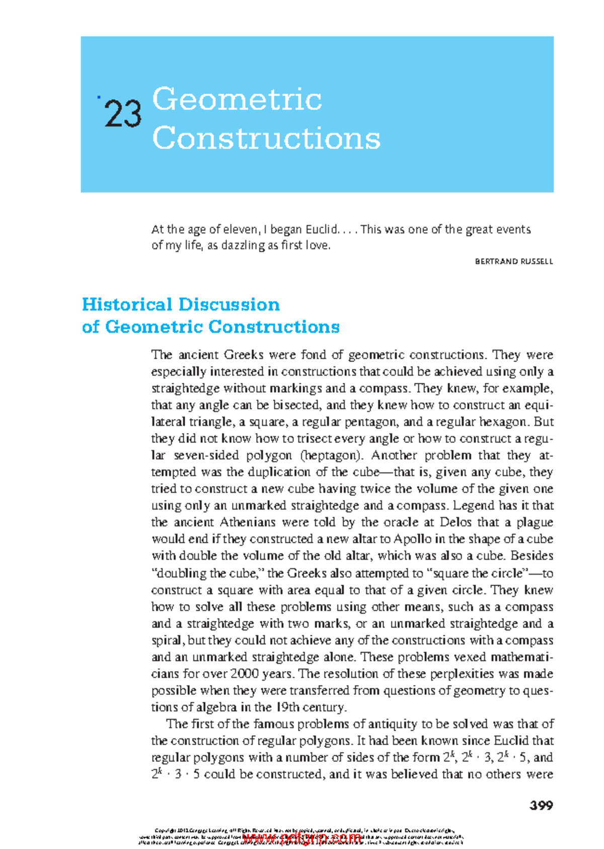 Geometric Constructions: Insights from Contemporary Abstract Algebra 25 ...