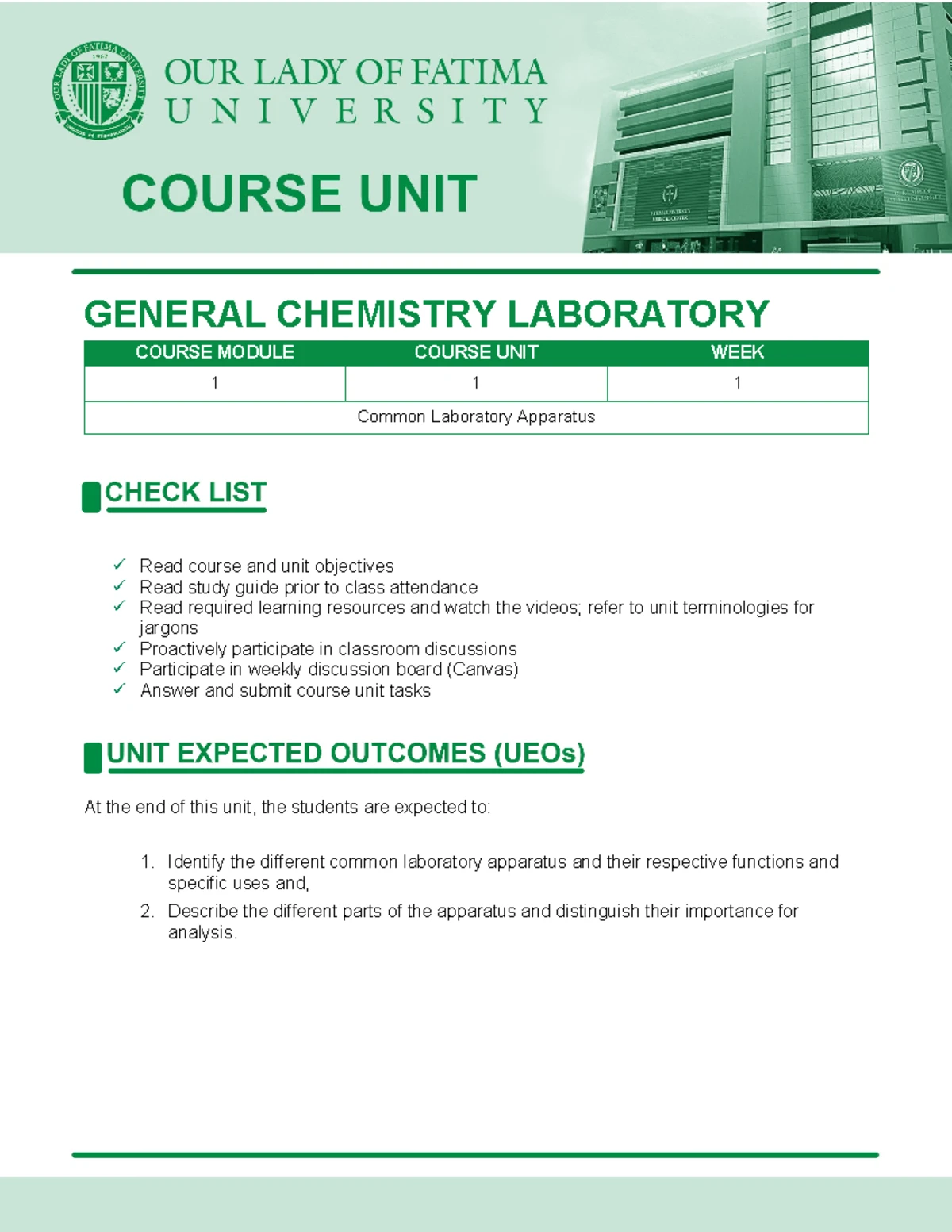 CHEM111: Laboratory Apparatus Overview for 1st Semester S.Y 2022-2023 ...