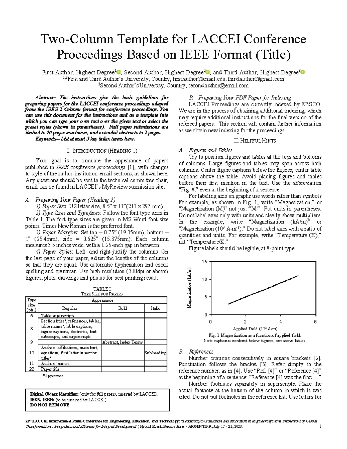 LACCEI Conference Proceedings Template: Guidelines for Authors - Studocu