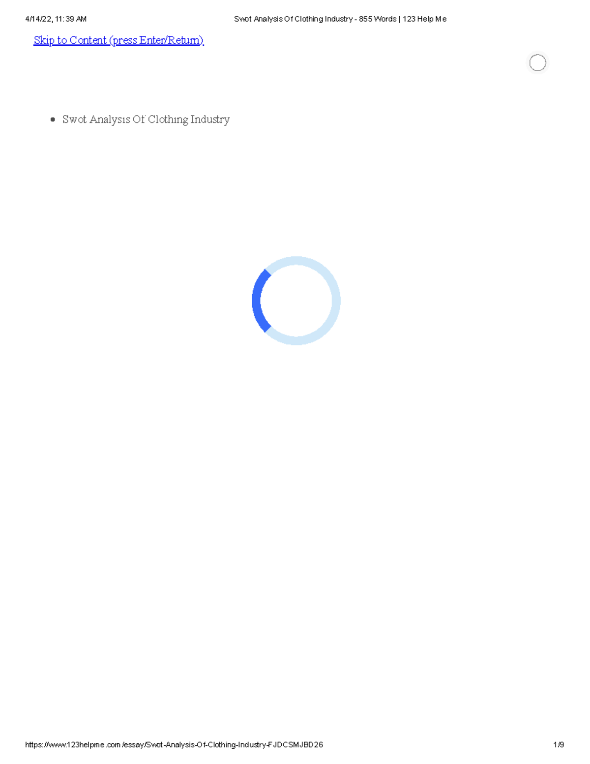 SWOT Analysis of the Clothing Industry - 855 Words - Studocu