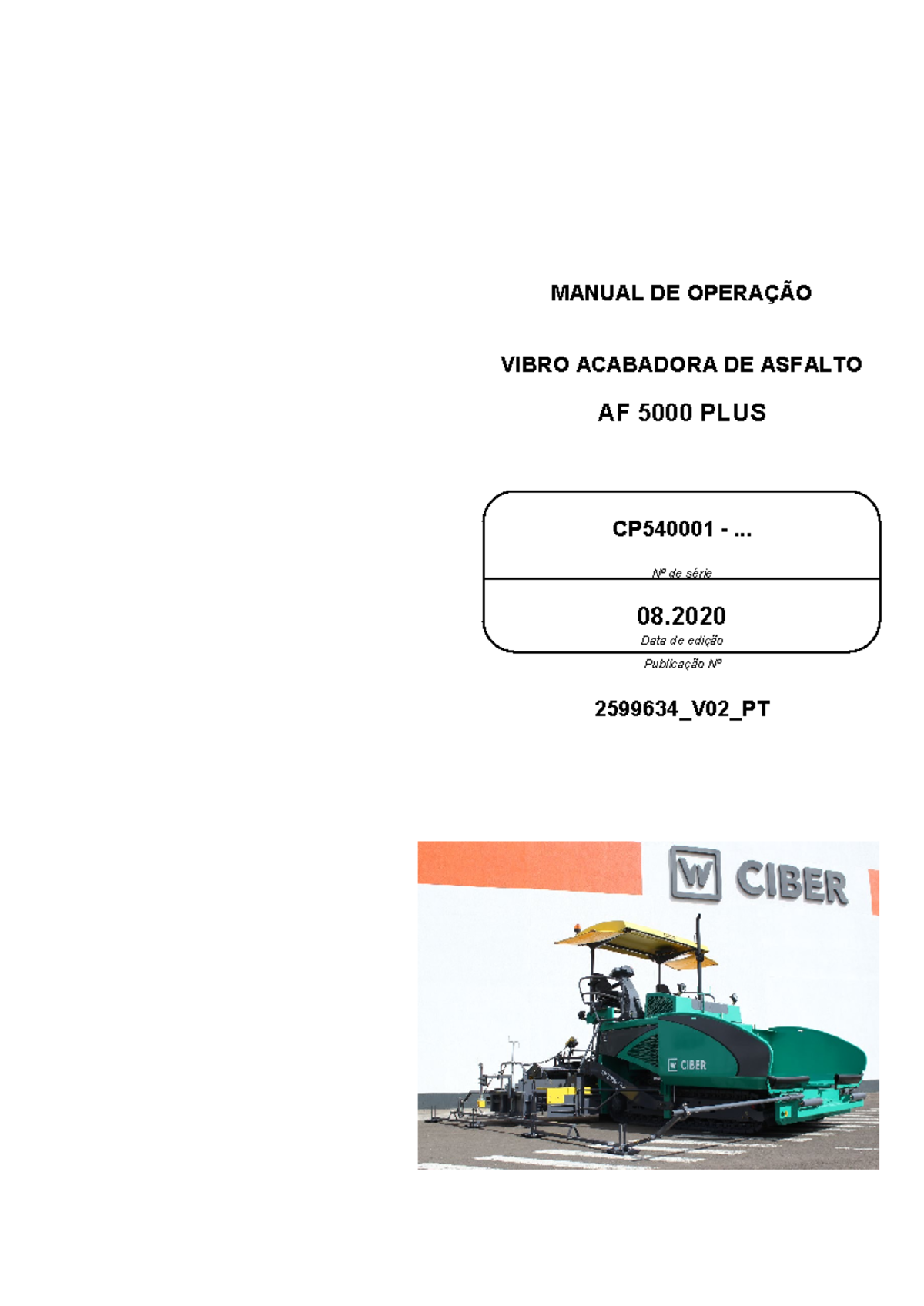 Manual de Operação CP54 para Vibro Acabadora AF5000 Plus - Studocu