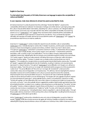 English Notes One Night The Moon - Module A: Language, Culture ...