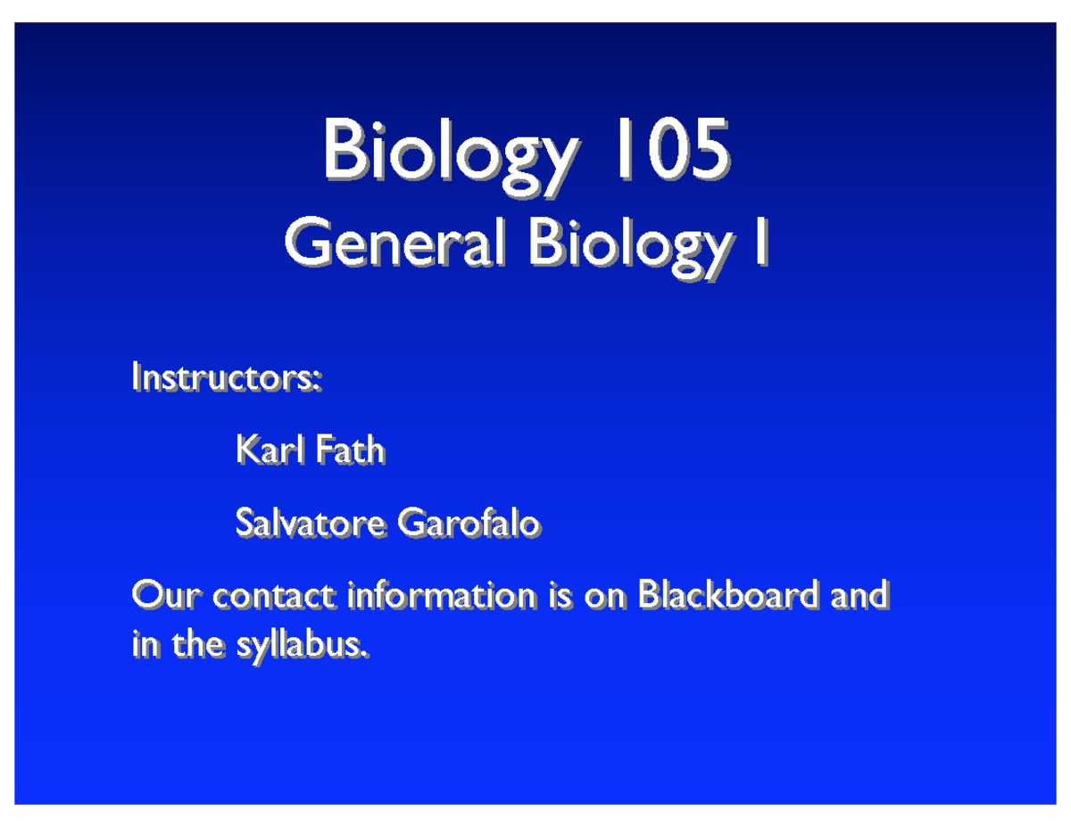 Color-Chapter Two Chemistry - Biology 105 General Biology I Instructors ...