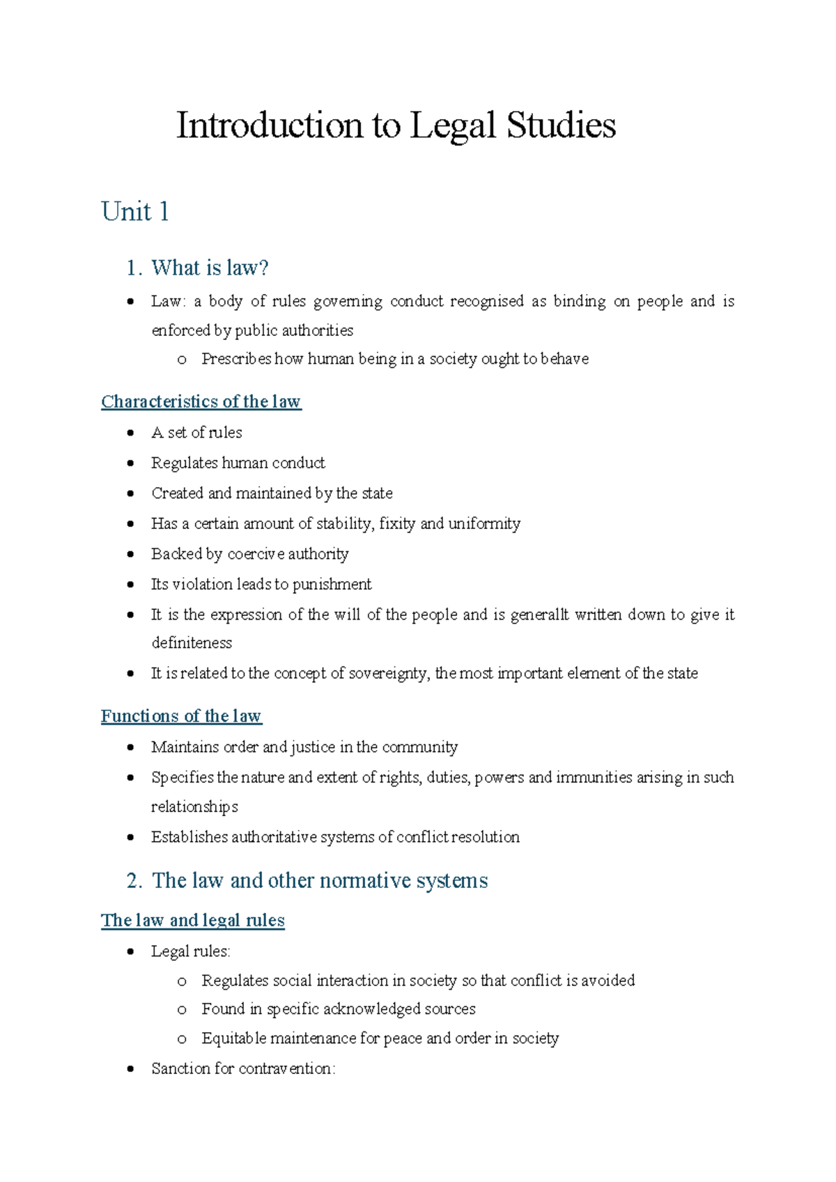 Introduction to Legal Studies: Key Concepts & Human Rights Overview ...