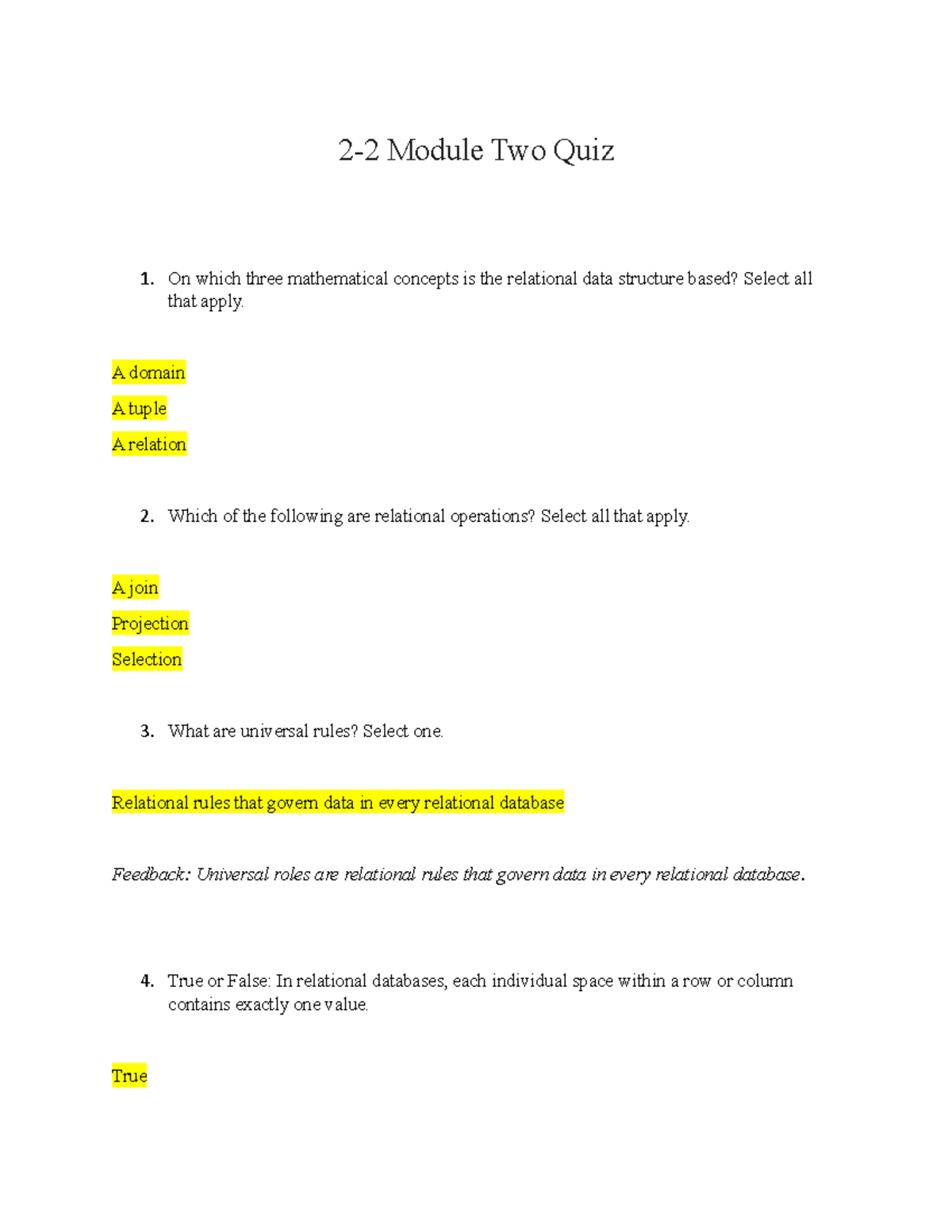2-2 Module Two Quiz - Reading Quiz - 2-2 Module Two Quiz On which three ...