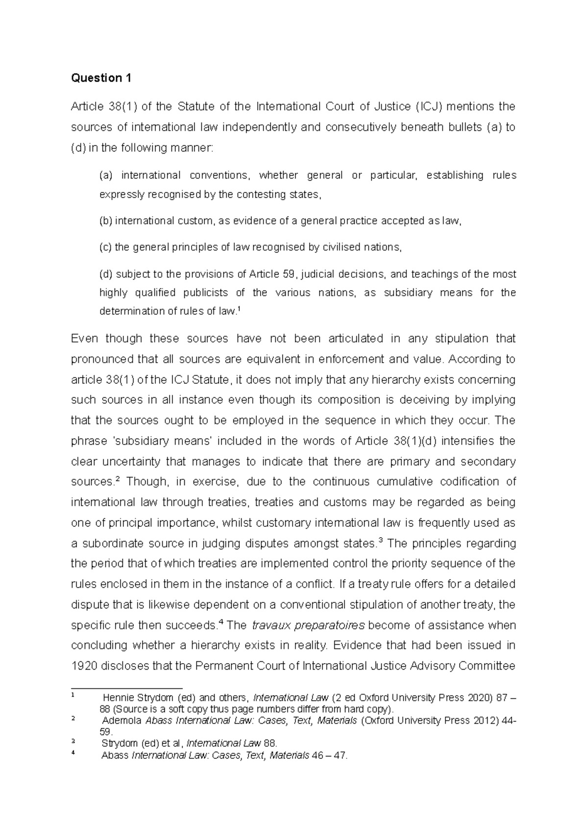 Ass2 - ICJ Statute Article 38(1) Lecture Notes on Law Sources - Studocu