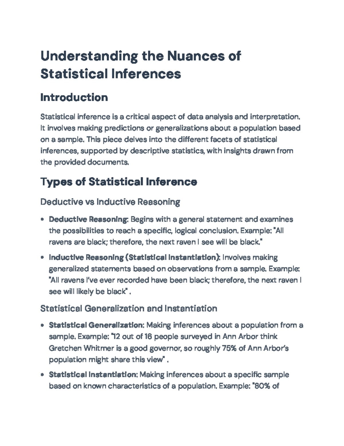 Statistical Inferences: Key Concepts, Bias, and Real-World Applications ...