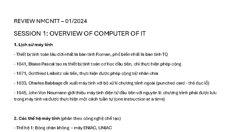 REVIEW I 2IT: OVERVIEW OF COMPUTER SCIENCE AND IT SYSTEMS - Studocu
