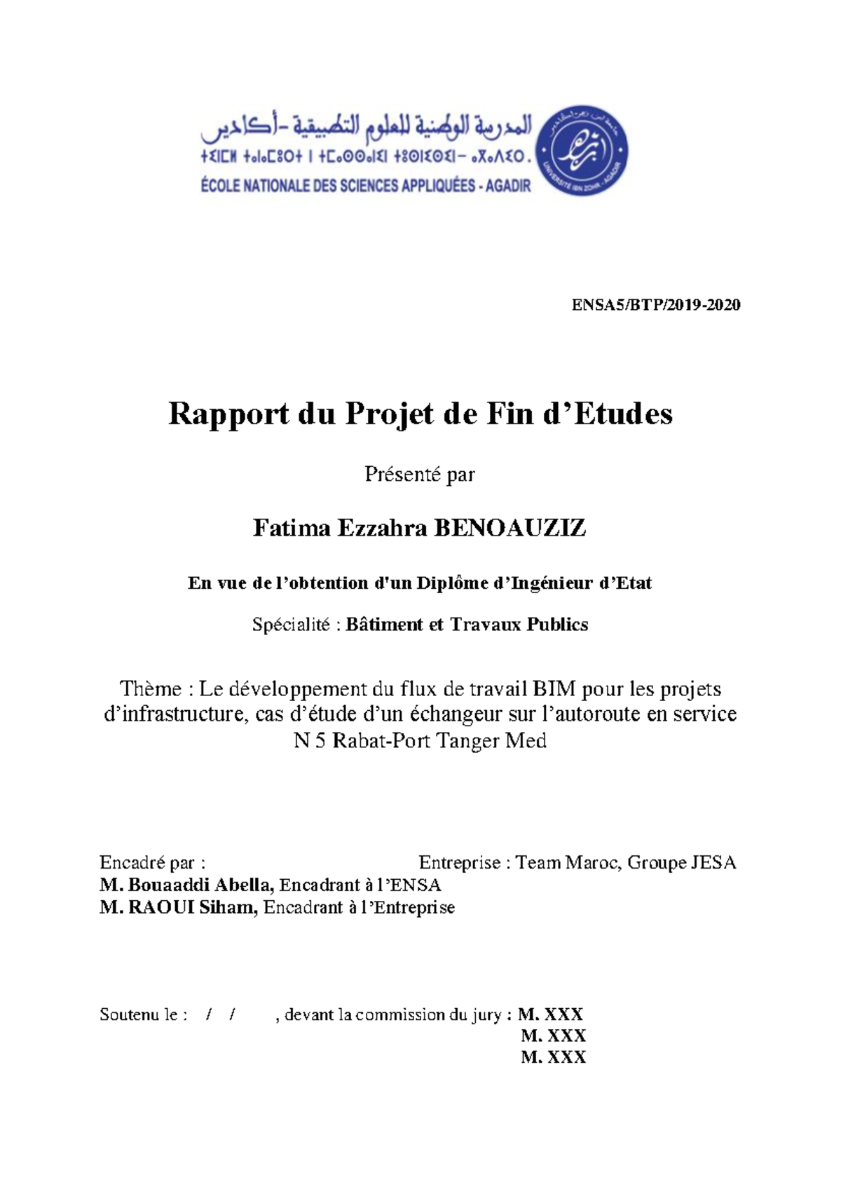 PFE BTP - Rapport de Projet sur le développement BIM N°5 Rabat-Port ...