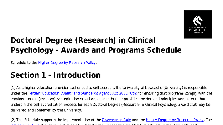 Doctoral Degree (Research) in Clinical Psychology - Awards & Programs ...