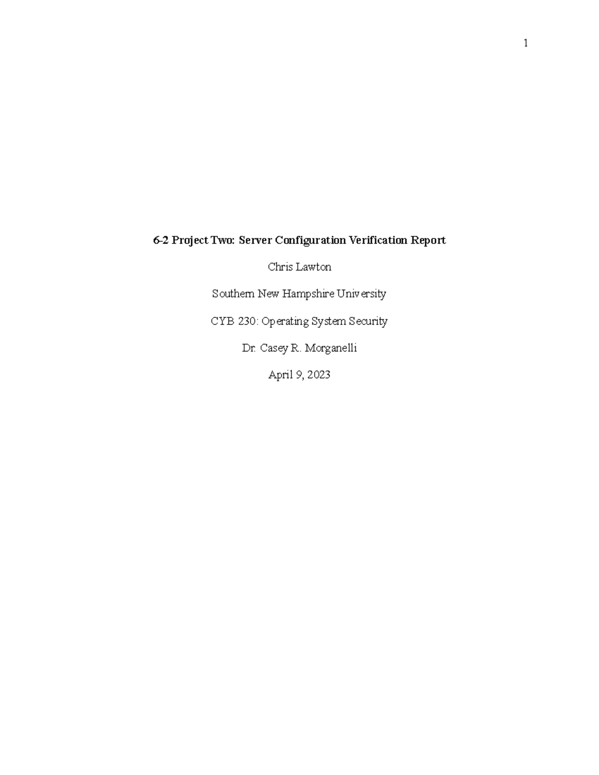 CYB 230 Final Project 2 - Server Configuration Verification Guide - Studocu