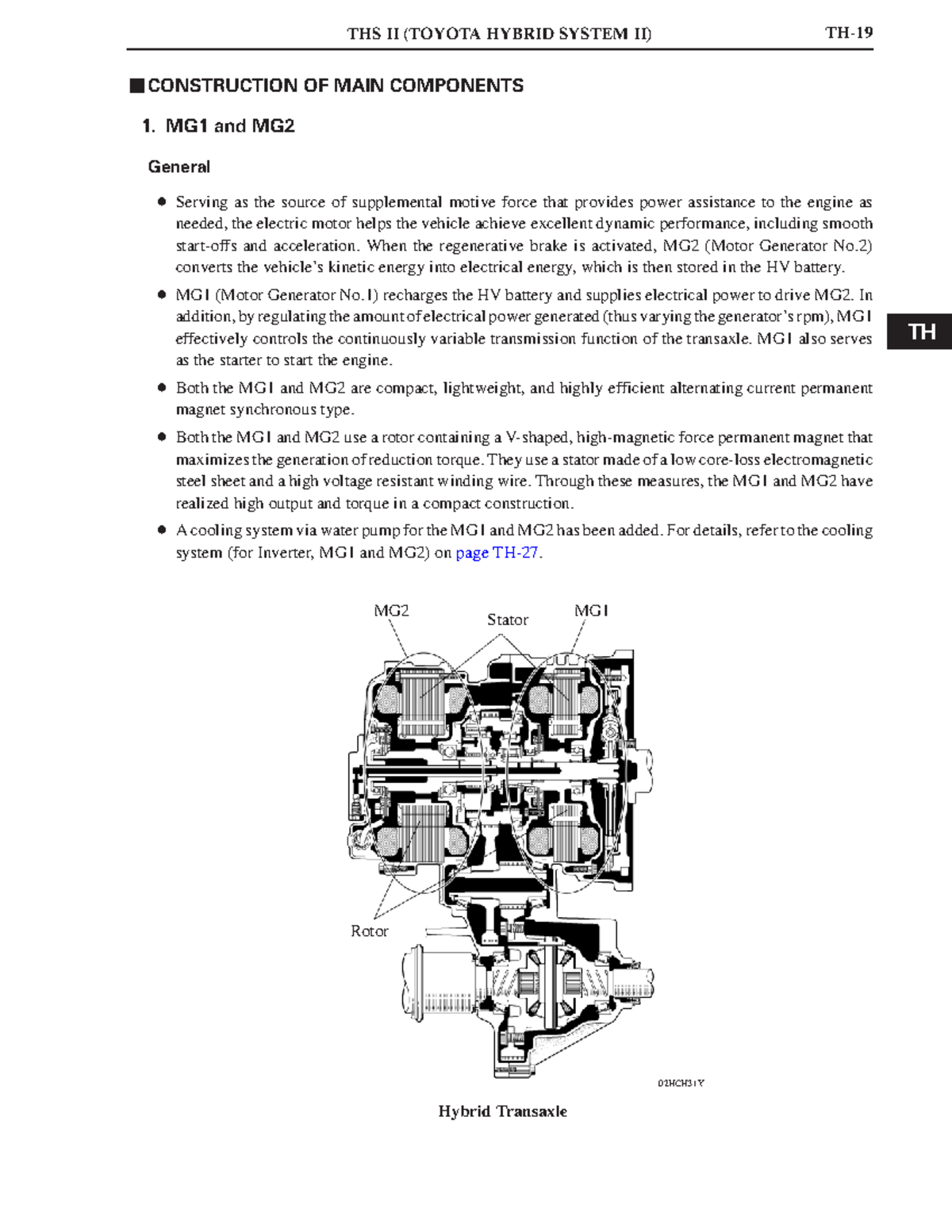 THS II (TOYOTA HYBRID SYSTEM II) Construction of Main Components - Studocu