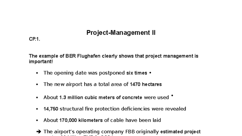 Project Management II - Importance and Challenges in Projects - Studocu