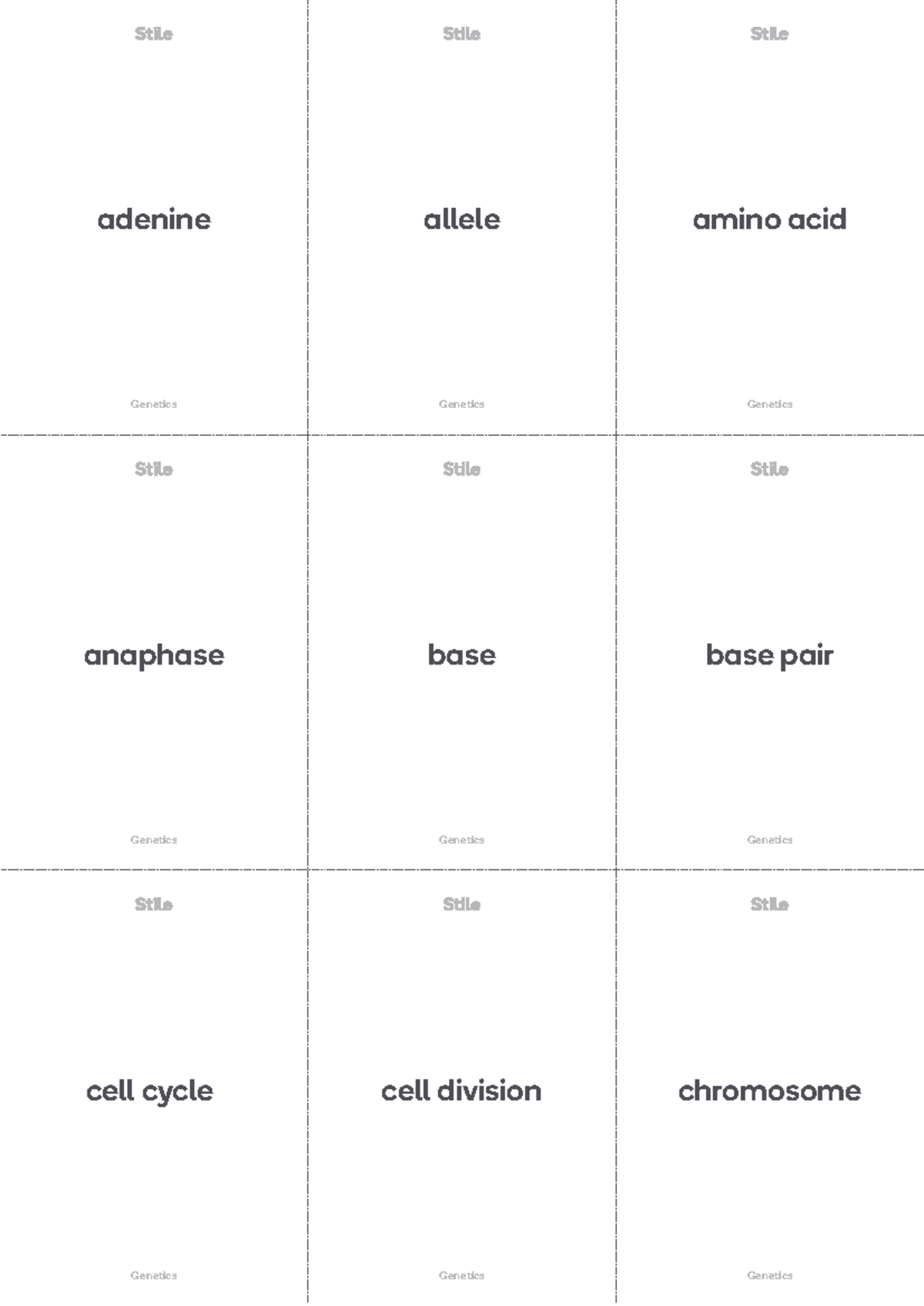 Genetics Glossary Flashcards: Key Terms & Concepts - Studocu