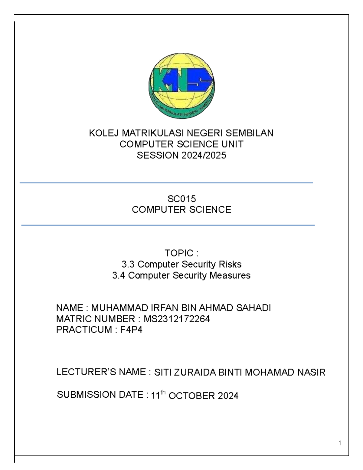 Sc015 Final Exam Computer Security Risks Measures Analysis Studocu