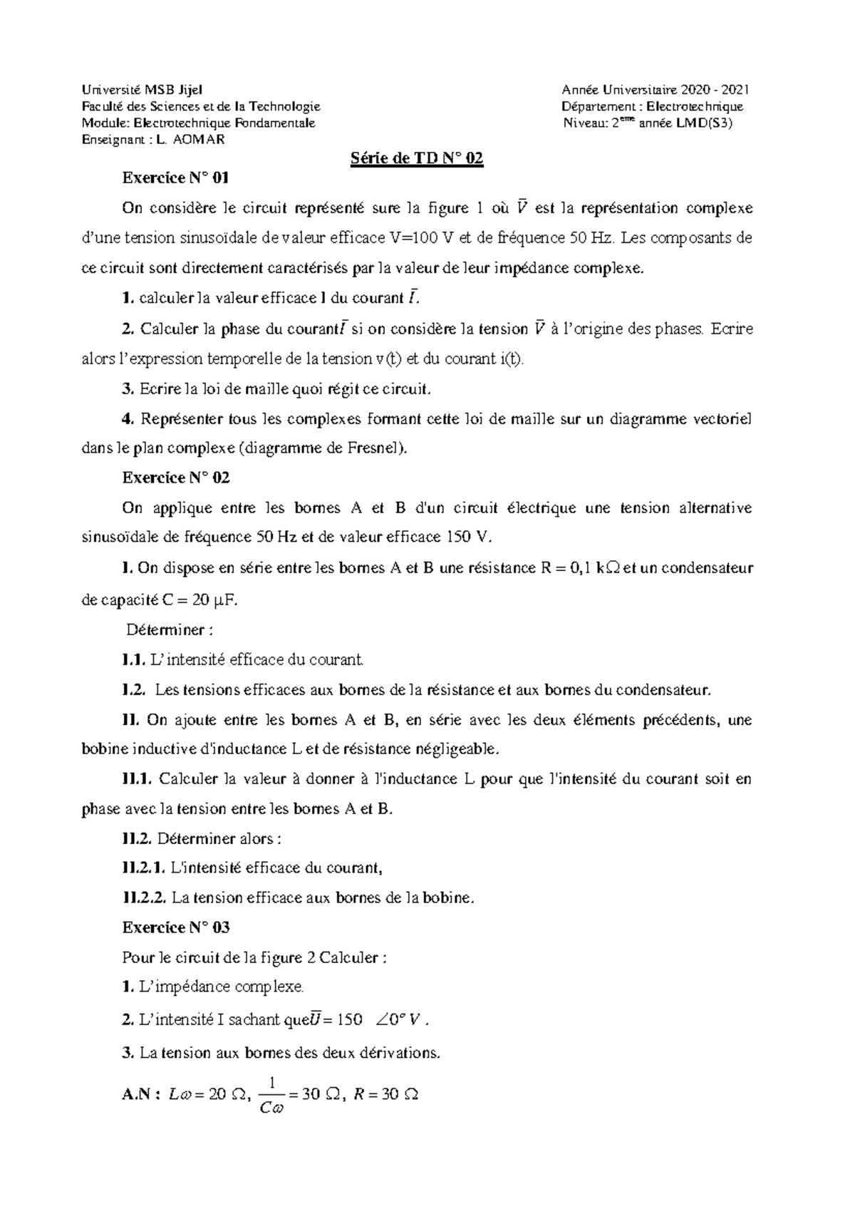 TD02 - Solutions d'Exercices en Electrotechnique Fondamentale - Studocu