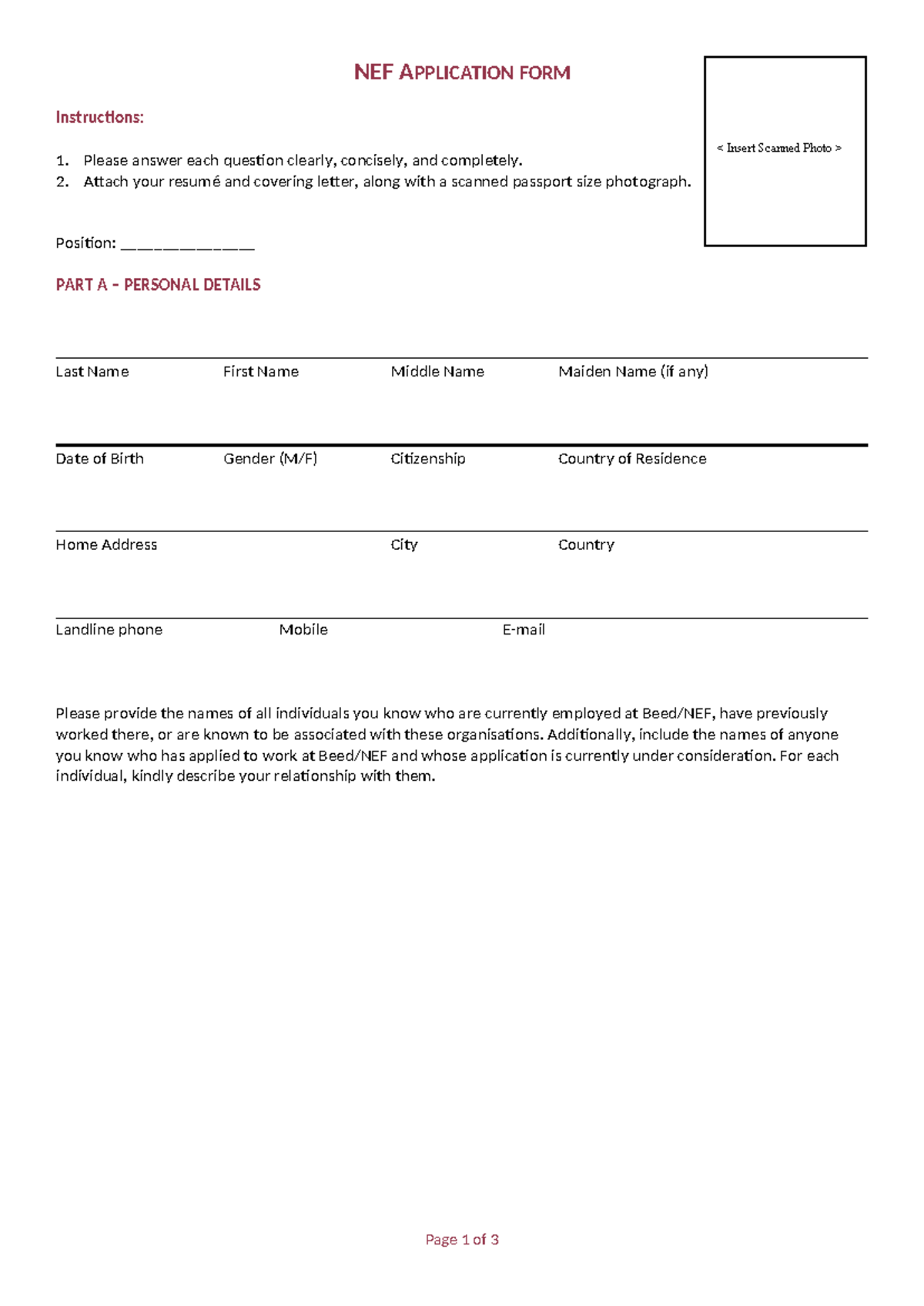 NEF APPLICATION FORM: Fellowships & Internships Submission Guide - Studocu
