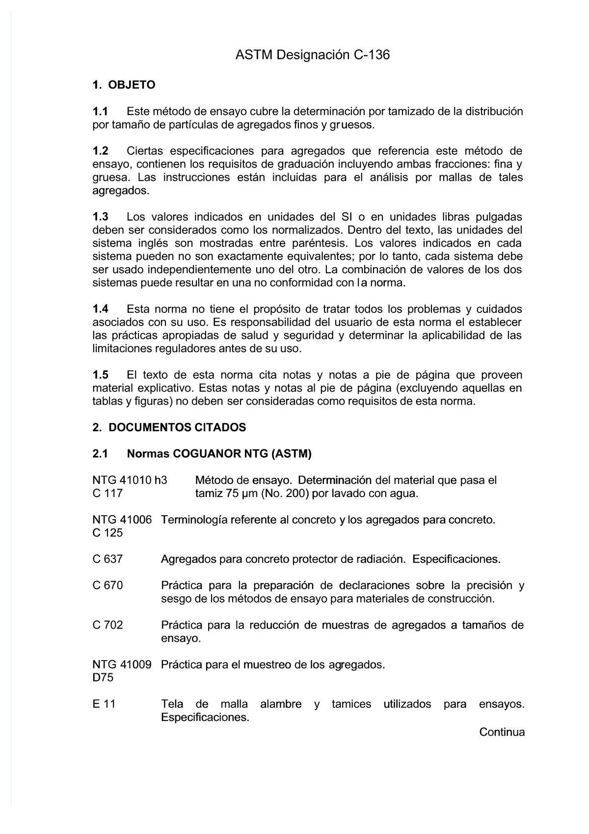 ASTM C-136 Método de Tamizado para Agregados Finos y Gruesos - Studocu