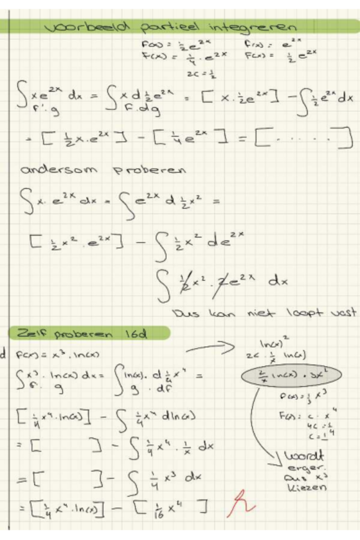 Partieel Integreren: Voorbeeld en Oplossingen (Wiskunde) - Studeersnel
