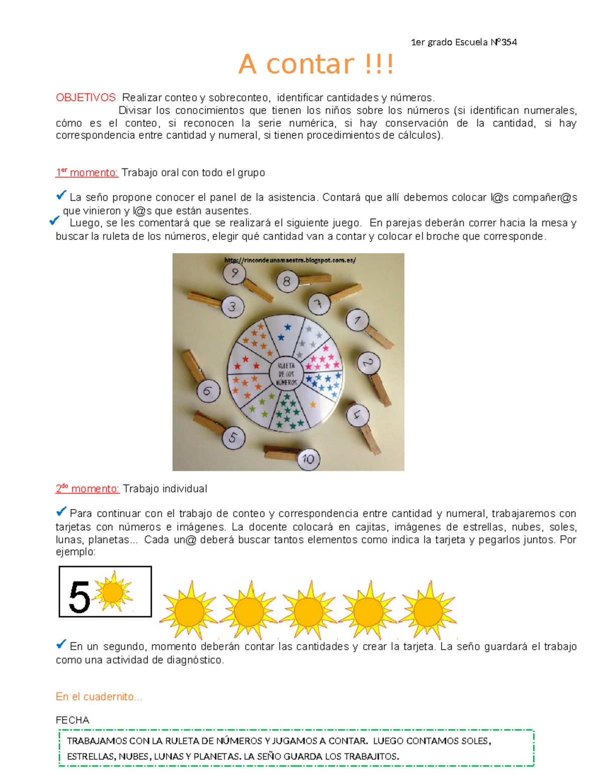 A Contar - Actividades de Conteo para 1er Grado - PRIMER CICLO - Studocu