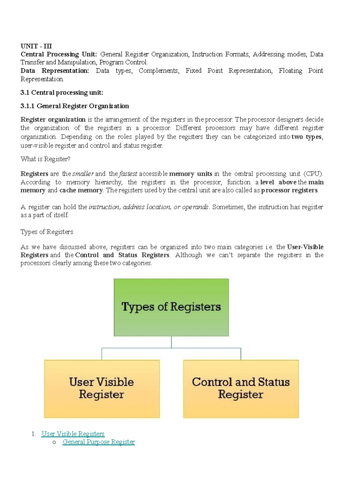 Coa Unit 4 Notes Coa Computer Arithmetic Arithmetic Instructions In