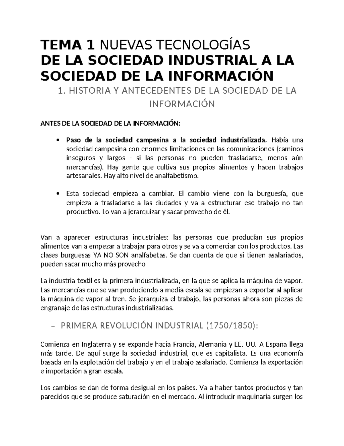 TEMA 1 - TRANSICIÓN DE LA SOCIEDAD INDUSTRIAL A LA SOCIEDAD DE LA ...