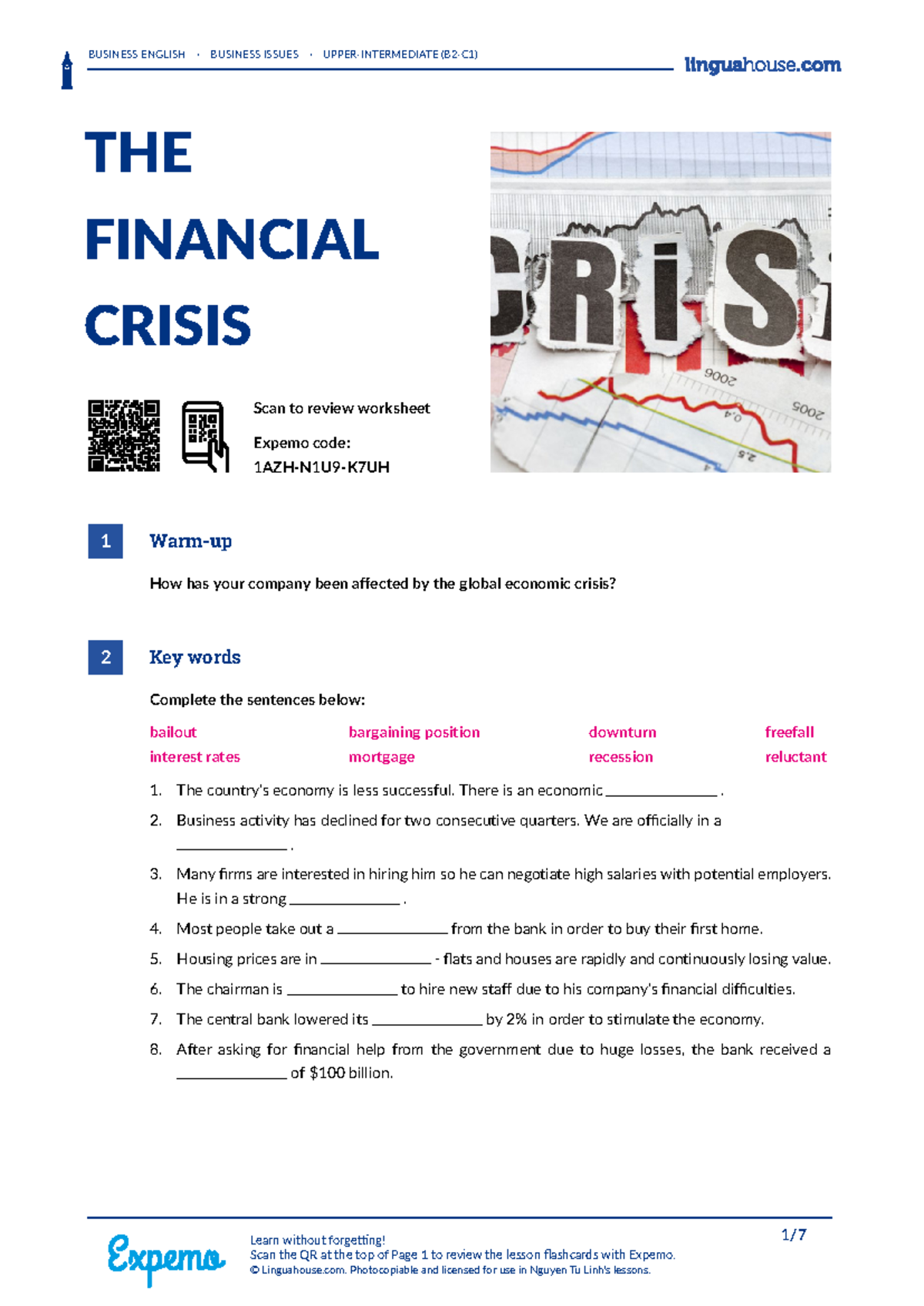 The financial crisis british english teacher - BUSINESS ENGLISH ...