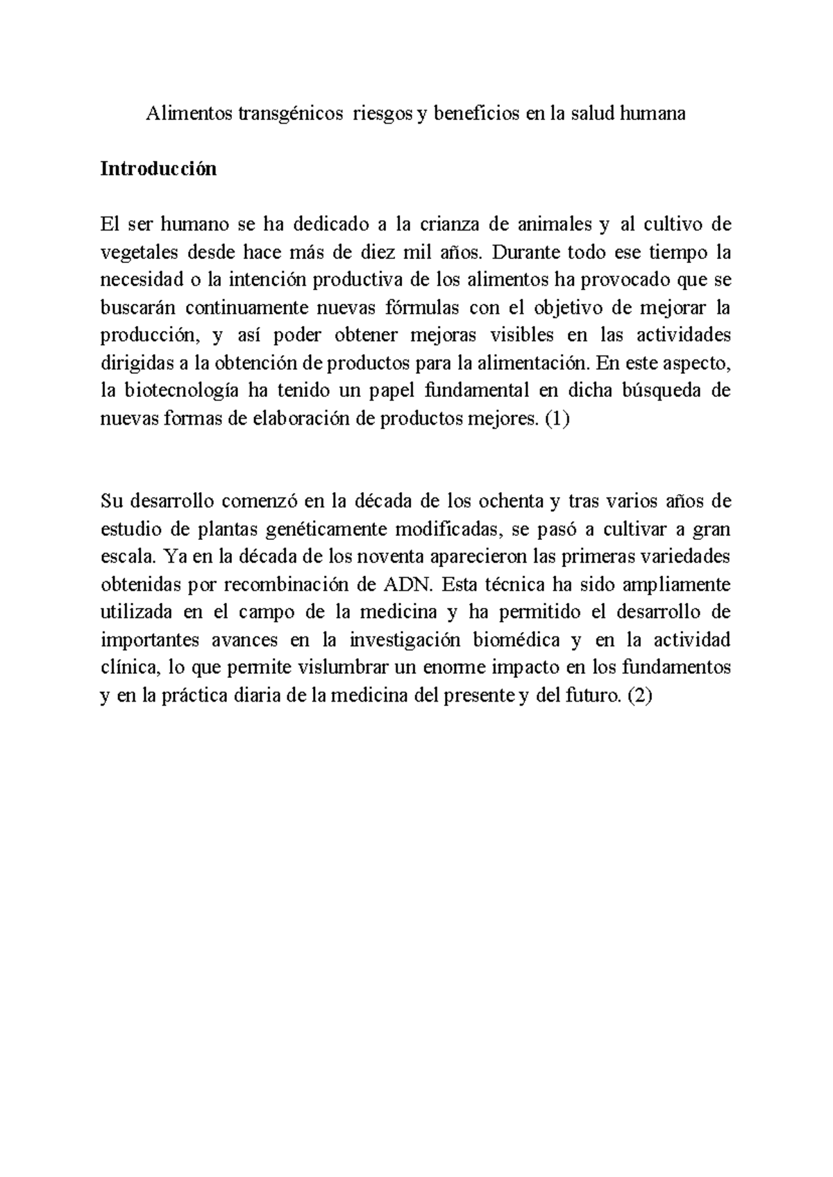 Riesgos y Beneficios de los Alimentos Transgénicos en la Salud Humana ...