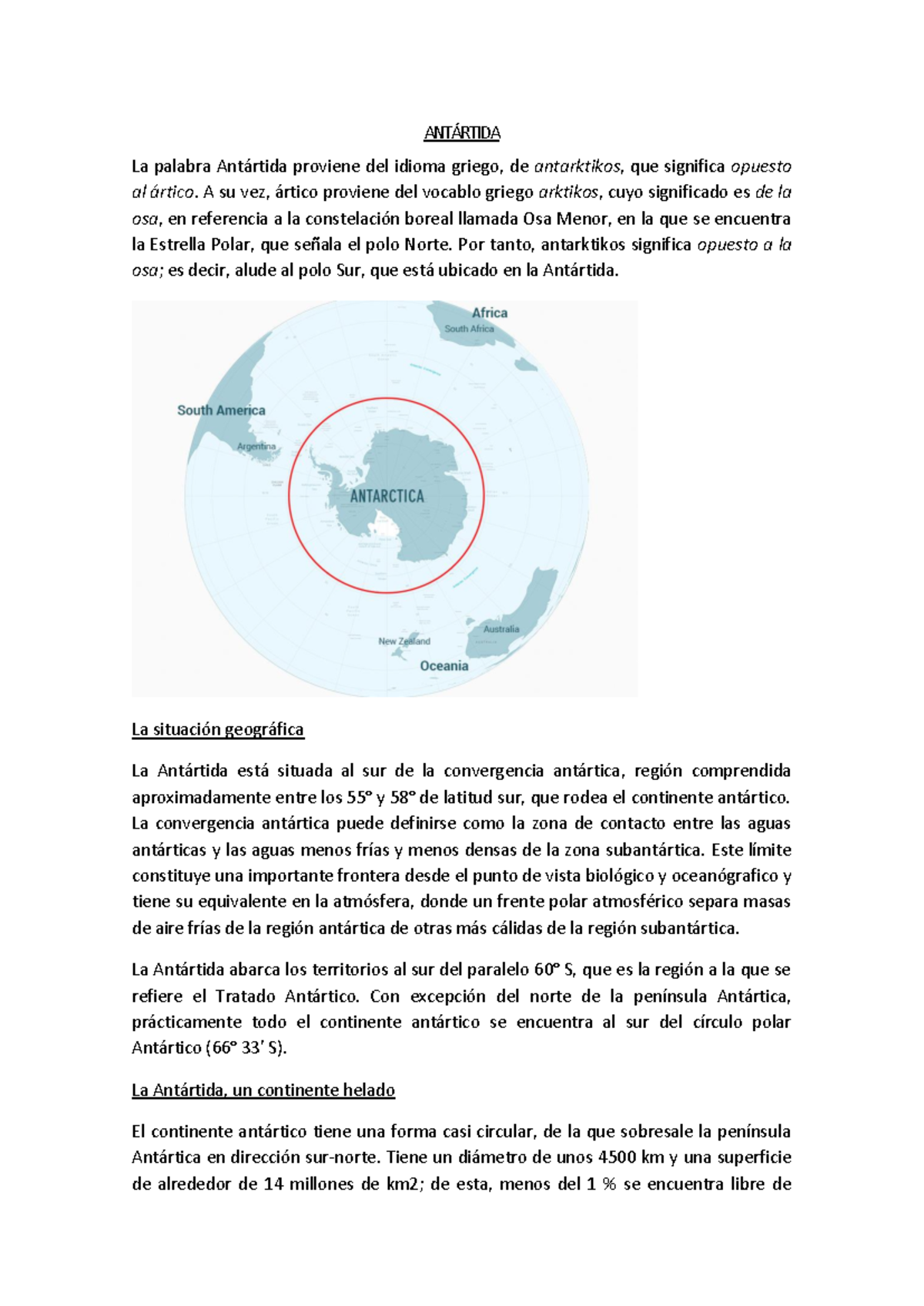 Antártida: geografía, clima y vida en el continente helado - Studocu