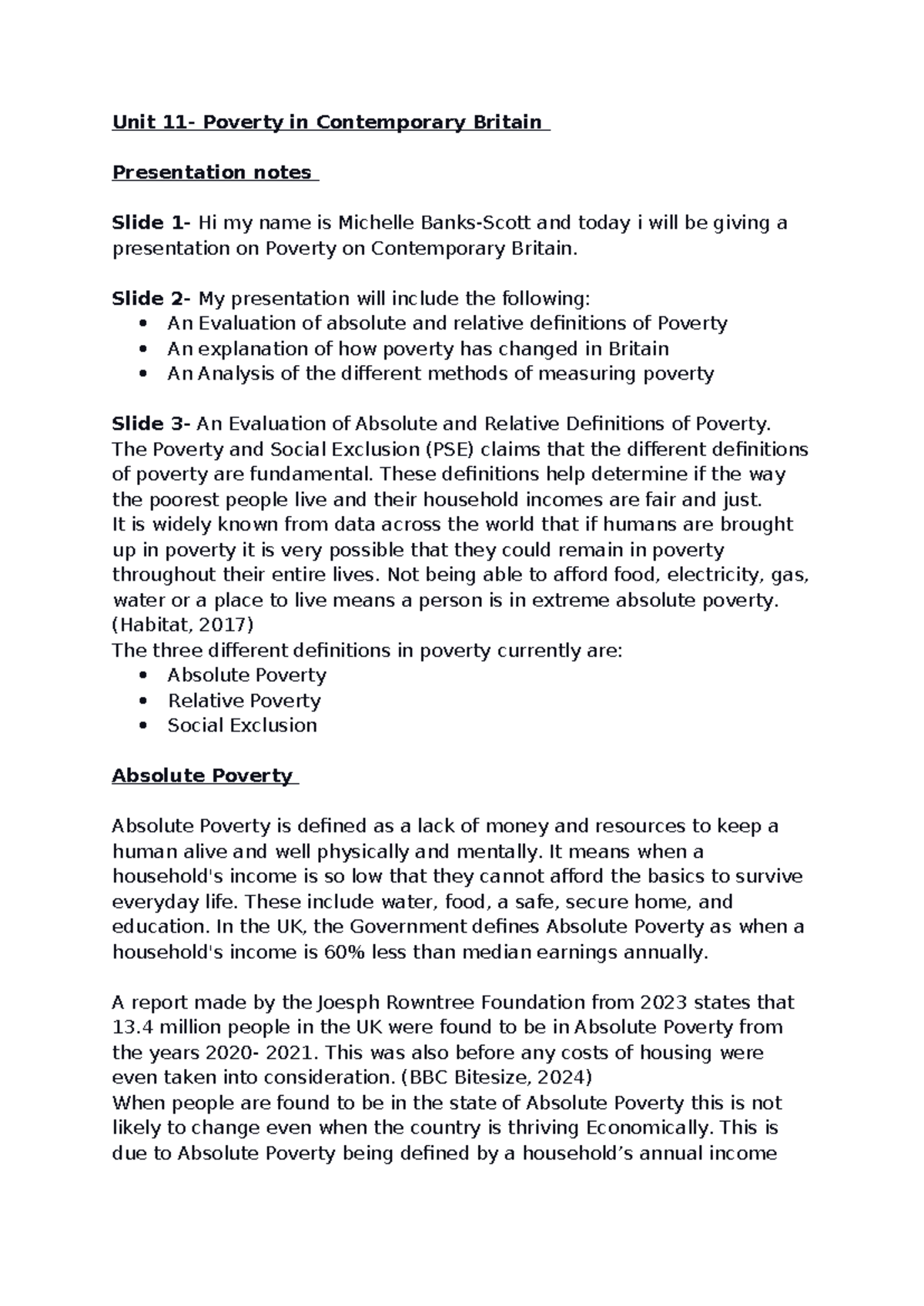 Unit 11 Poverty in Contemporary Britain Final 2384419 943 - Unit 11 ...
