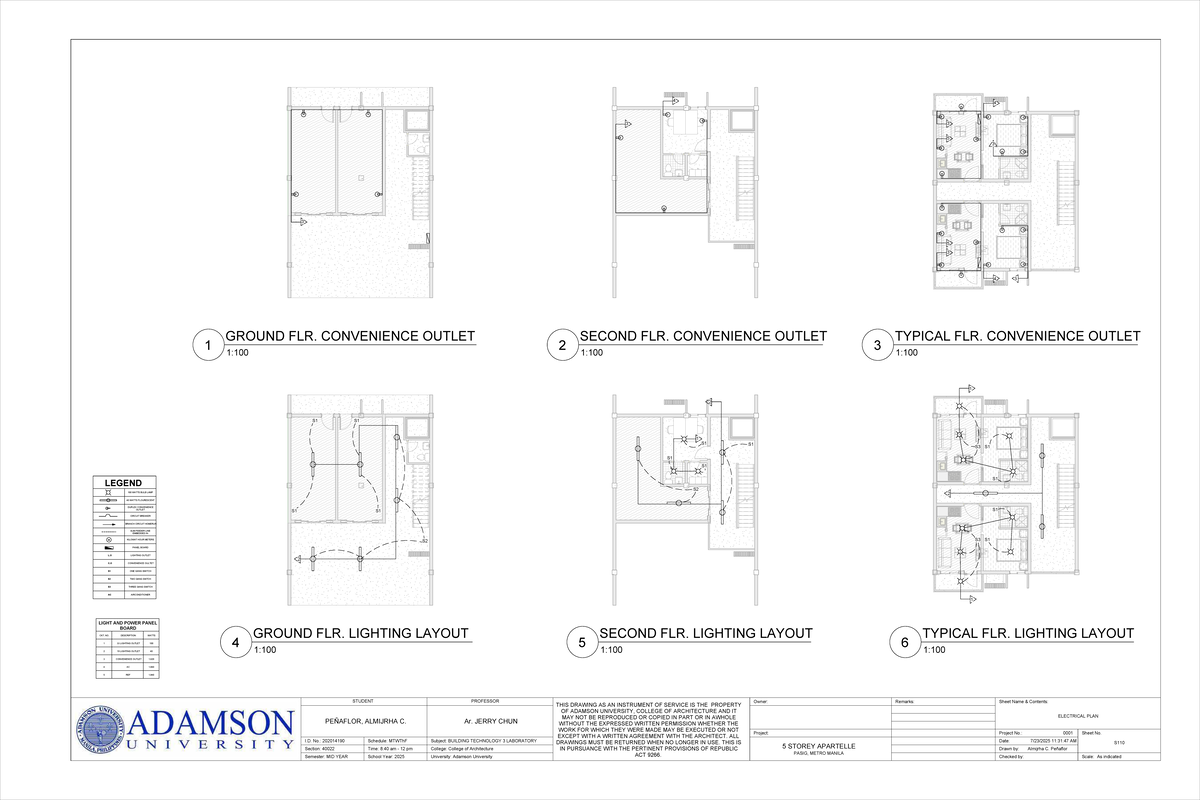 Building Technology 3 Lab: Electrical Plan & Lighting Layouts - Studocu