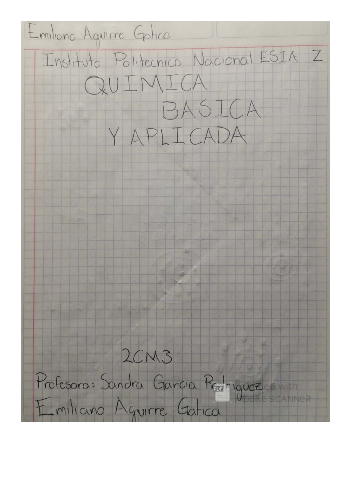Apuntes y Tareas de Química Básica y Aplicada 2CM3 - Emiliano Aguirre ...