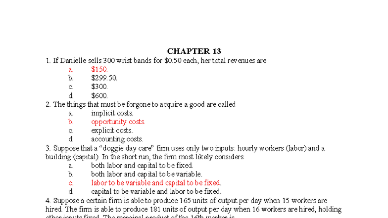CHAPTER 13 Test Review: Key Concepts and Questions - Studocu