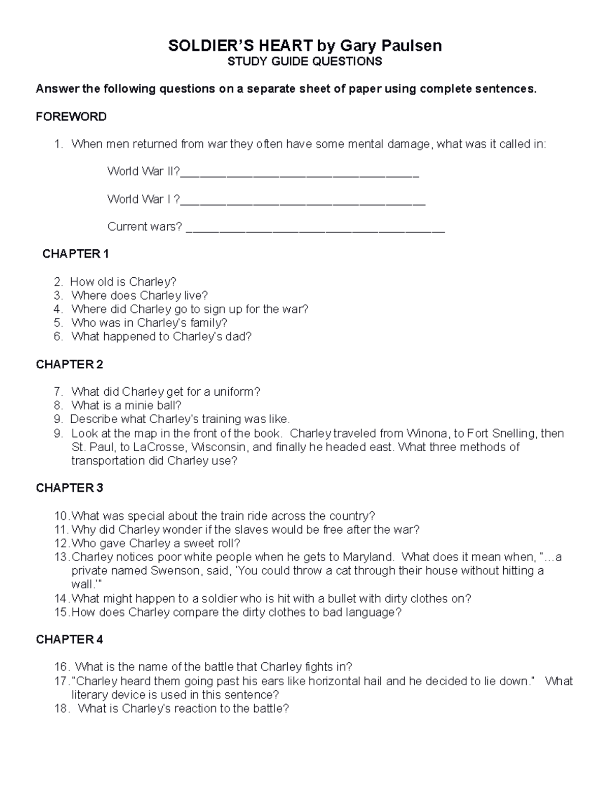 SOLDIER'S HEART (Study Guide) - Key Questions and Analysis - Studocu