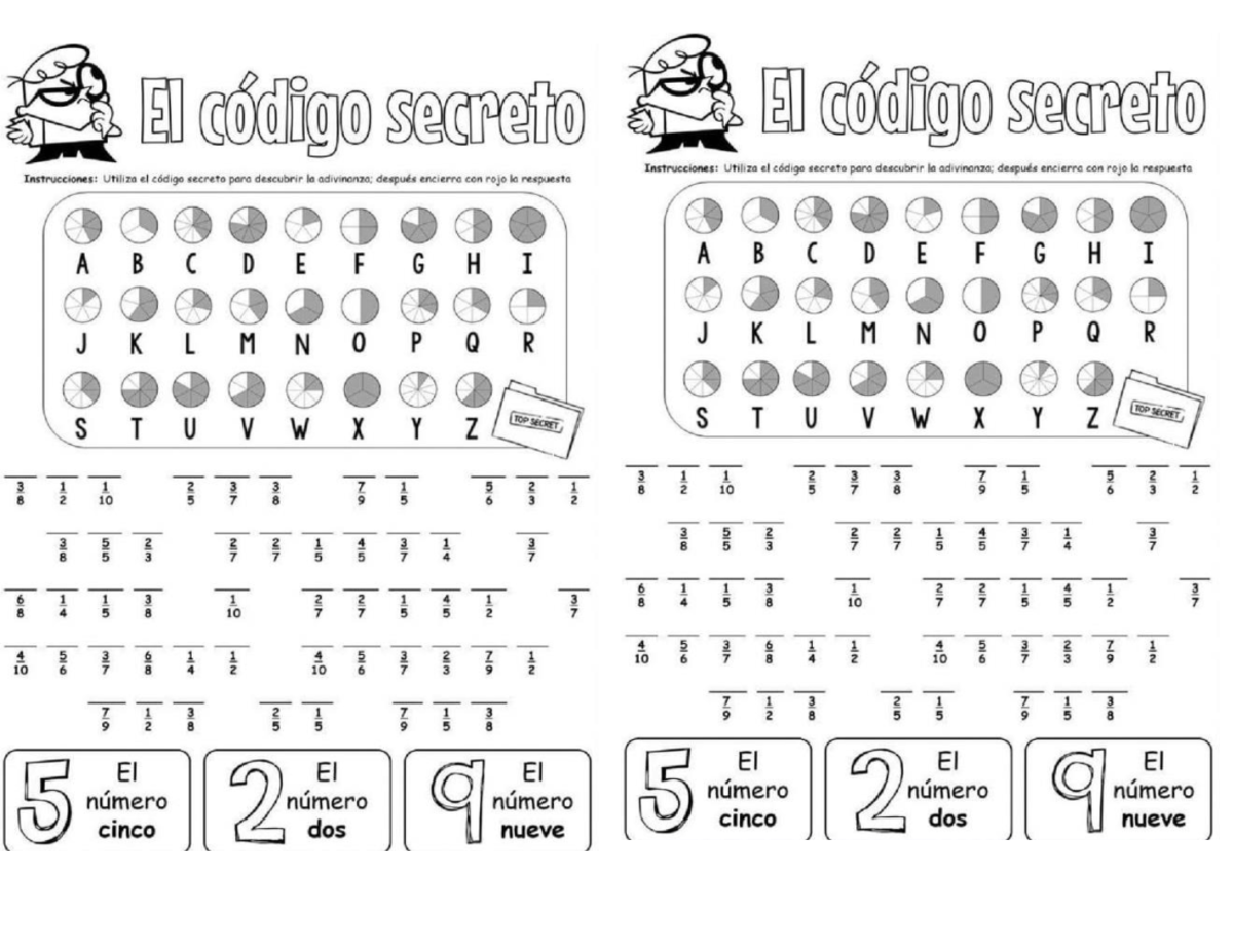 Sec - actividad secreta - código secreto código secreto Instrucciones ...