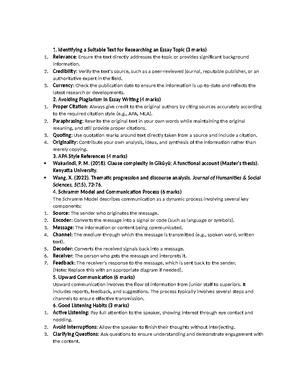 COMS 110 Communication Skills - kabarak university - KABARAK UNIVERSITY ...